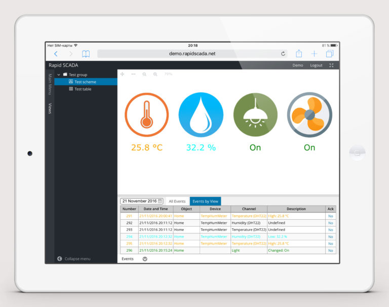 Rapid SCADA | Free, Open Source, Full Featured SCADA Software » Screenshots